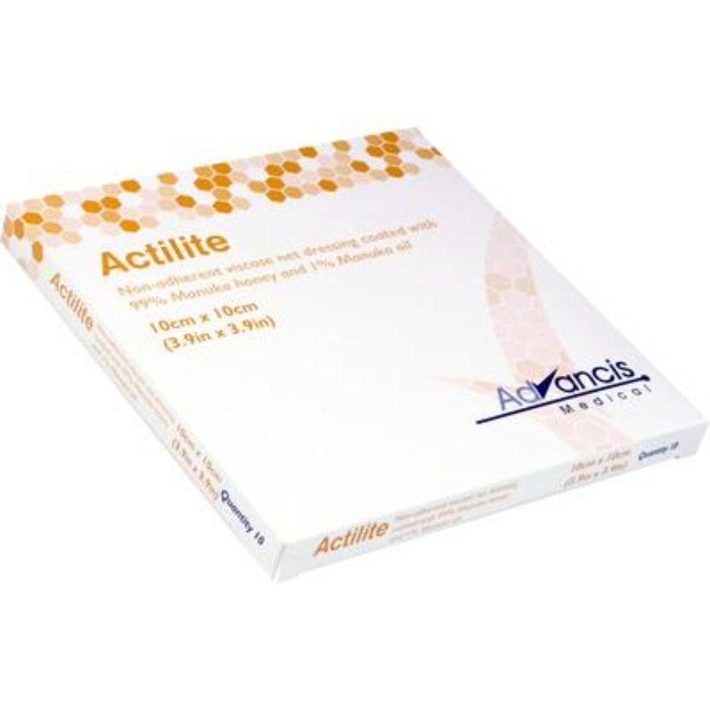 Actilite Manuka Honey Dressings 10cm x 10cm Box of 10 Dressings