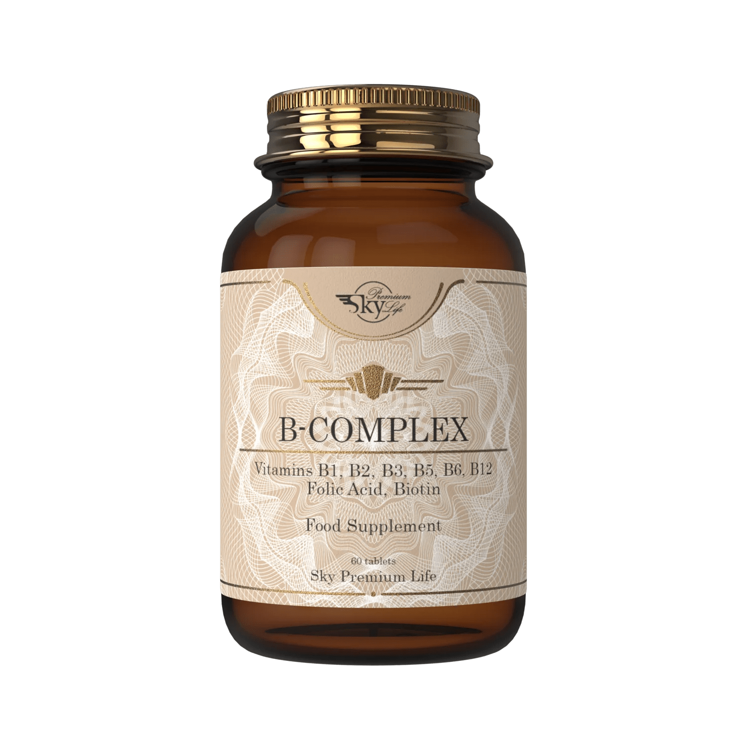 Sky Premium Life B-Complex with Folic Acid & Biotin – 60 Tablets