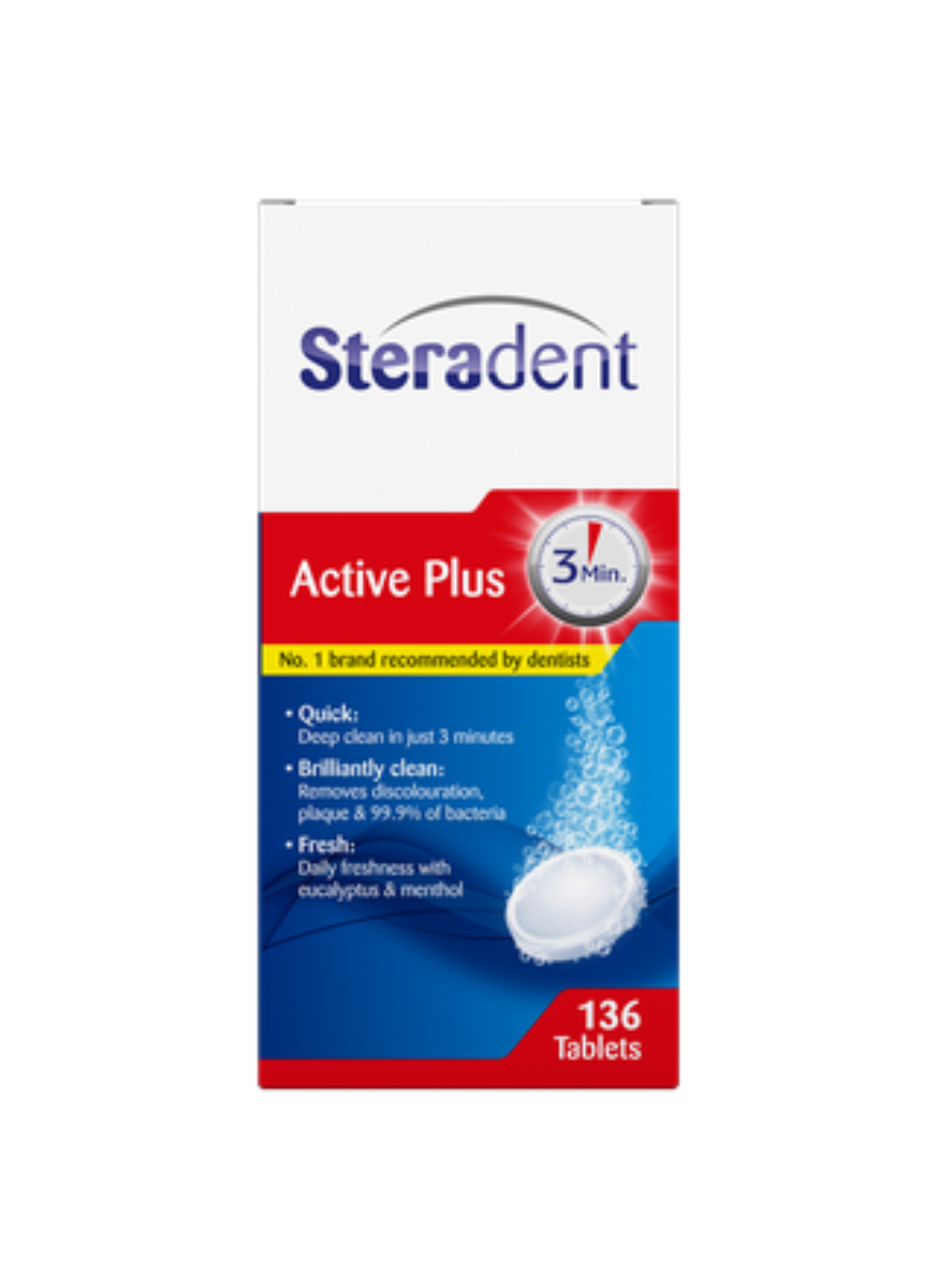 Steradent Active Plus Mega Value Pack 136 Tablets